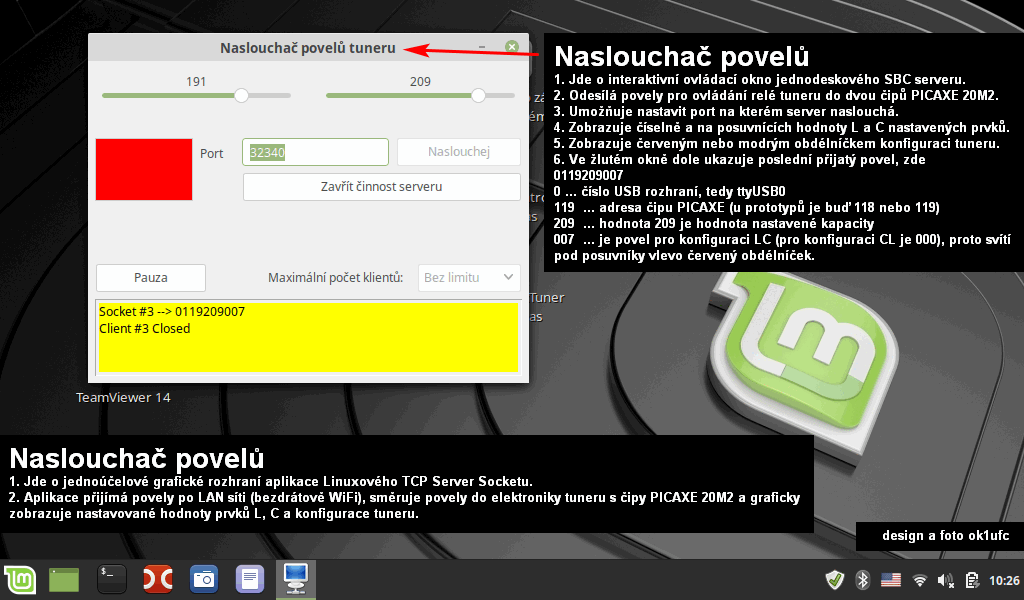 Směrovač povelů z TCPtoSerial